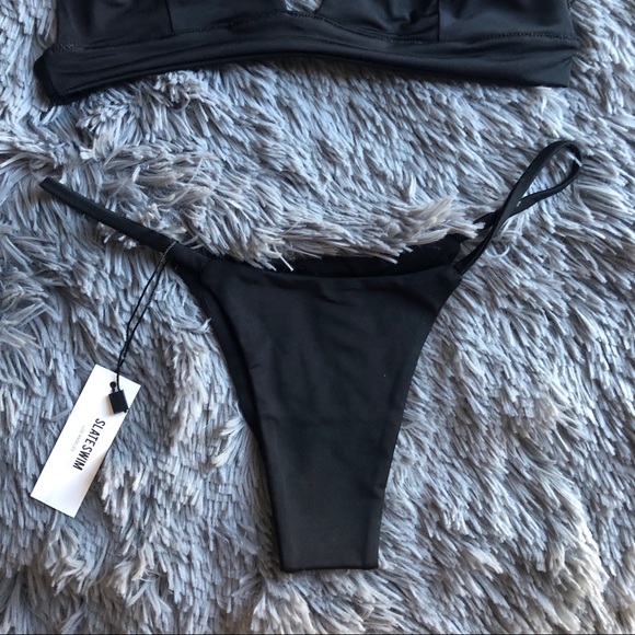 Slate Swim | Swim | Slate Swim Black Cheeky String Bikini Bottom | Poshmark